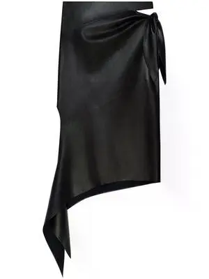 COURREGES Slash Leather Skirt - Black