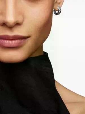 David Yurman Sterling Sculpted Cable Hoop Earrings