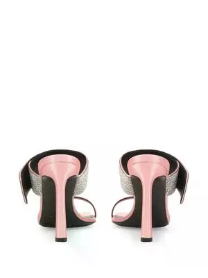 SERGIO ROSSI Rhinestone Embellished Leather Sandals - Pink