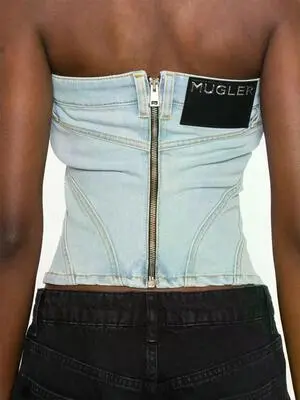 MUGLER Denim Corset Top