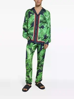 Dolce & Gabbana Banano Print Silk Lounge Trousers