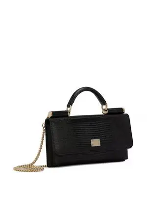 Dolce & Gabbana Mini Sicily Iguana-print Leather Bag - Black