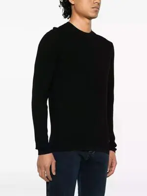 Emporio Armani Textured Crew Neck Long Sleeve Sweater