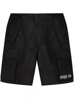 Dsquared2 Cargo Shorts With Logo Detail - Black