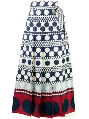 Valentino Garavani Printed Cotton-silk Blend Skirt - Blue