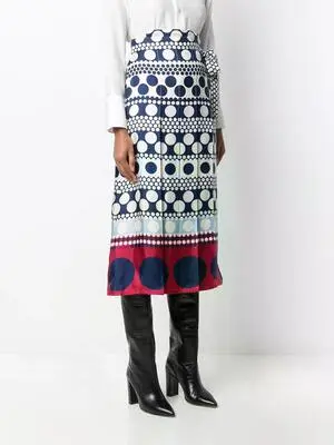 Valentino Garavani Printed Cotton-silk Blend Skirt - Blue