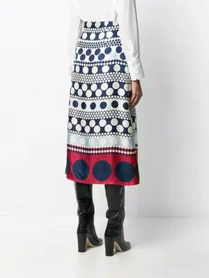 Valentino Garavani Printed Cotton-silk Blend Skirt - Blue