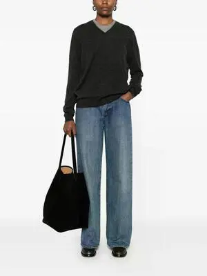 THE ROW Cashmere Mélange V-neck Sweater