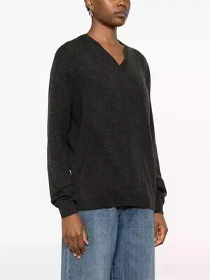 THE ROW Cashmere Mélange V-neck Sweater