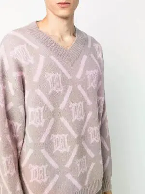 MISBHV Intarsia-knit Logo Jumper - Pink