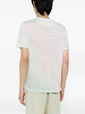 120% Lino Button-placket Linen T-shirt