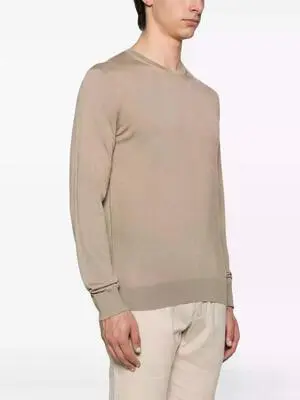 Zegna Fine-knit Crew Neck Long Sleeve T-shirt