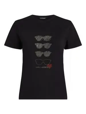 Karl Lagerfeld Embellished Sunglasses T-shirt - Black