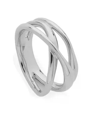 Monica Vinader Nura Crossover Ring In Sterling - Silver