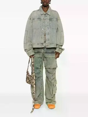 ENTIRE STUDIOS Denim Jacket With Acid Wash And Distressed Finish