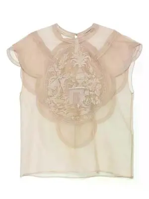 Elie Saab Embroidered Blouse - Neutrals