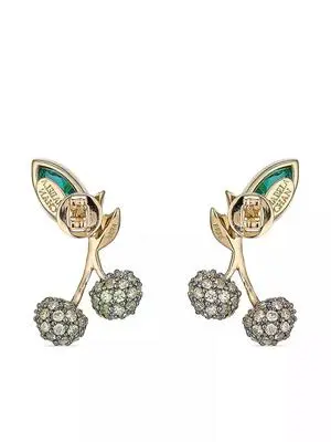 ANABELA CHAN 18kt Yellow Gold Cherry Stud Multi-stone Earrings - Green