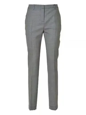 TONELLO Checked Wool Trousers - Grey
