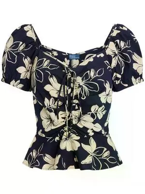 Polo Ralph Lauren Floral-print Ruched Blouse
