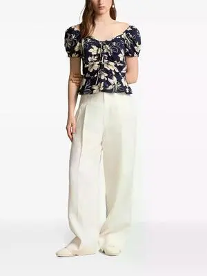 Polo Ralph Lauren Floral-print Ruched Blouse