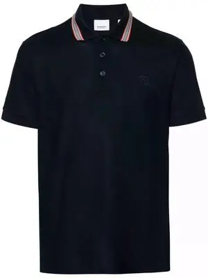 Burberry Icon Stripe Cotton Polo Shirt - Blue