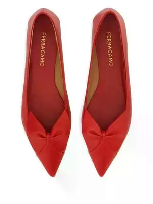 FERRAGAMO Bow Ballerina Shoes - Red
