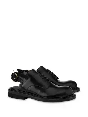 Moschino Calf Leather Slingback Oxford Shoes - Black