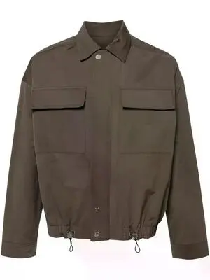 Nanushka Drawstring Twill Shirt Jacket - Brown