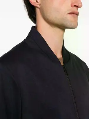 Harris Wharf London Navy Stretch-jersey Bomber Jacket
