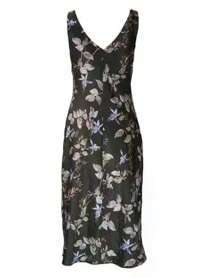 Vince Floral-print Satin Midi Dress
