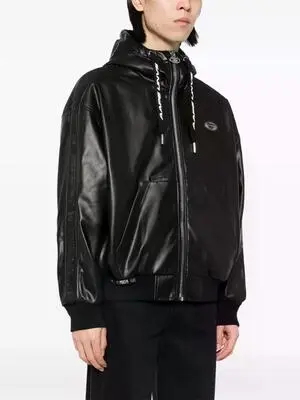 AAPE BY *A BATHING APE Faux Leather Hooded Jacket