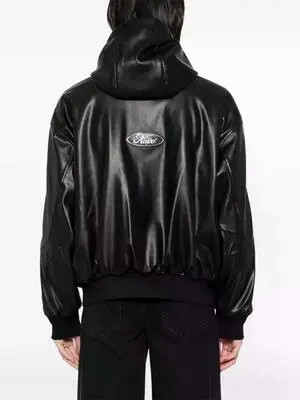 AAPE BY *A BATHING APE Faux Leather Hooded Jacket