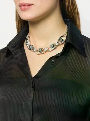 COUP DE COEUR Plated Brass Necklace With Pearl Embellishments