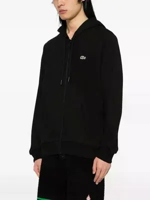 Lacoste Zipped Fleece Sweatshirt - Black