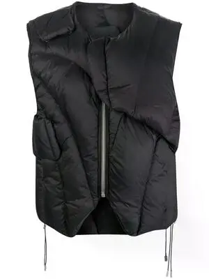 HELIOT EMIL Padded Gilet With Logo Print - Black