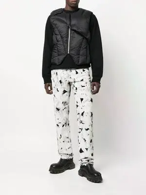 HELIOT EMIL Padded Gilet With Logo Print - Black