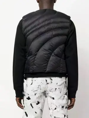HELIOT EMIL Padded Gilet With Logo Print - Black