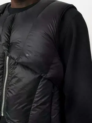 HELIOT EMIL Padded Gilet With Logo Print - Black