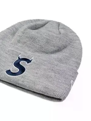 Supreme X New Era S Logo Knitted Beanie - Grey