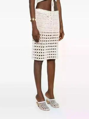 A.M.G. Open-knit Mini Skirt - White