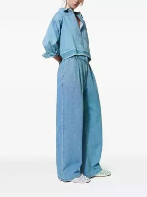 TWINSET Pleat-detail Wide-leg Jeans - Blue