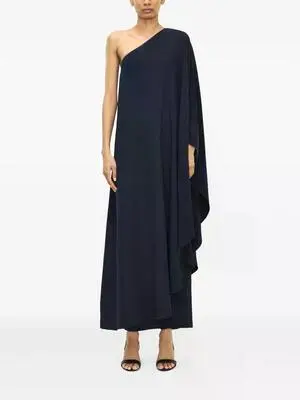 Adam Lippes Navy One-shoulder Midi Dress