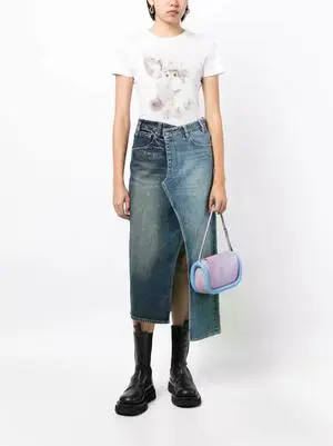 JNBY Asymmetric Panel Denim Maxi Skirt