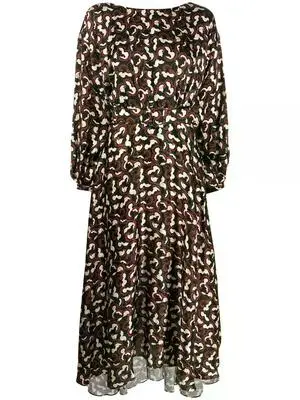 Saloni Daybreak Silk Dress - Black