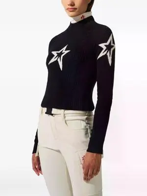 Perfect Moment Star Intarsia Cable Knit Cropped Sweater
