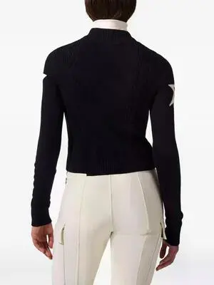 Perfect Moment Star Intarsia Cable Knit Cropped Sweater