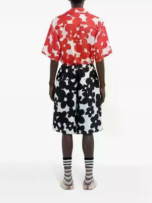 Marni Floral Print Wide Leg Knee Length Shorts