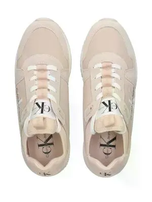 Calvin Klein Logo Print Suede Panelled Sneakers