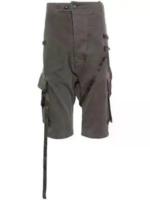Boris Bidjan Saberi Stonewashed Cargo Track Shorts - Grey