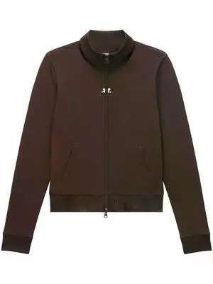 COURREGES Embroidered-logo Tracksuit Jacket - Brown